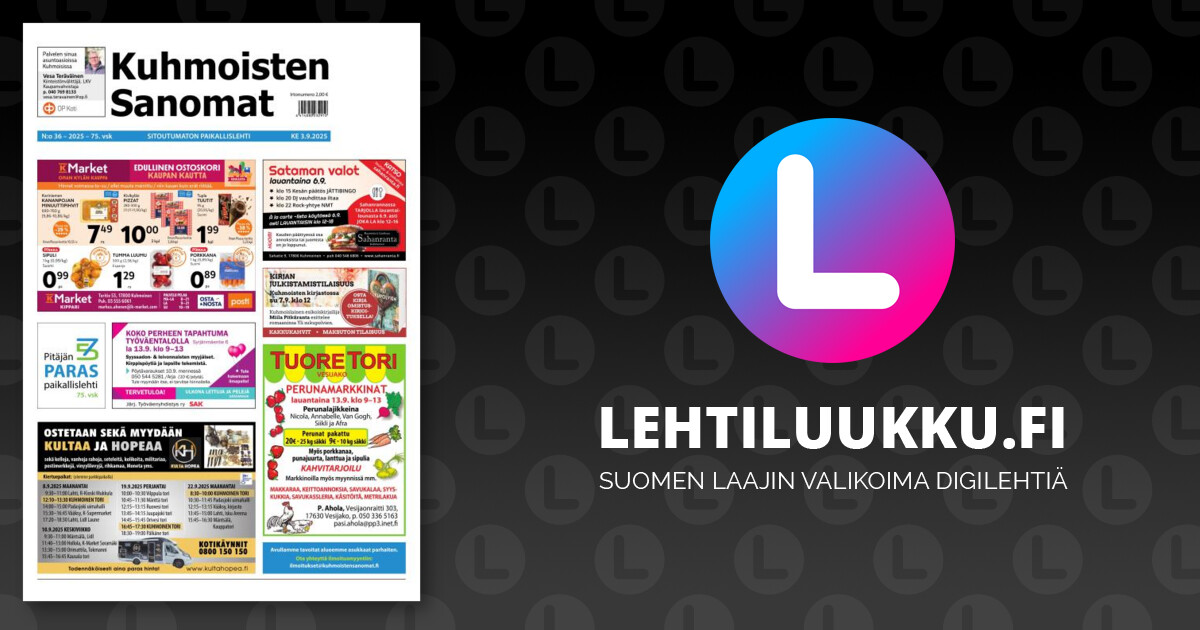 Kuhmoisten Sanomat 36/2025 - Lehtiluukku.fi